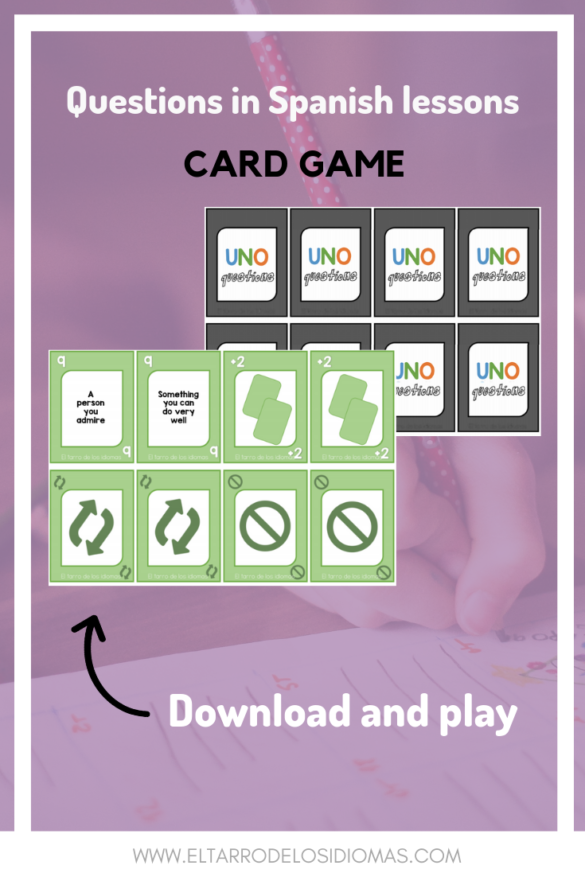 Juego expresión oral. Juego para el primer día. UNO preguntón – El ...